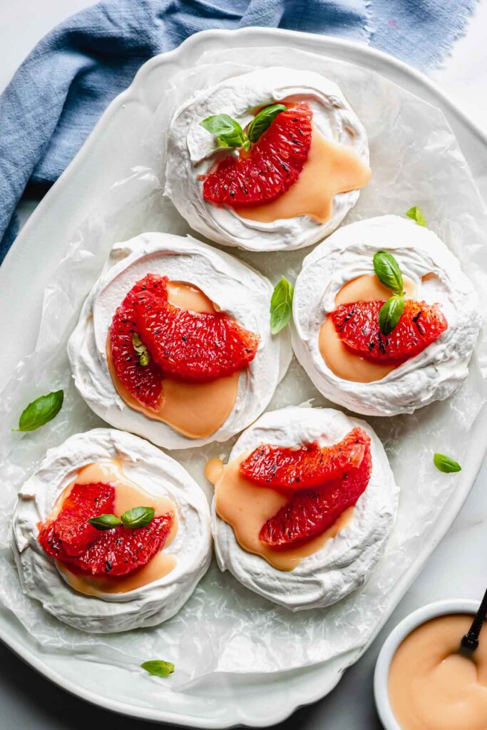 Individual Mini Pavlova Nests with Grapefruit Curd – The Cozy Plum
