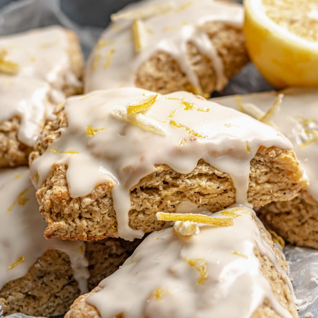 Earl Grey Scones with Lemon Glaze – The Cozy Plum