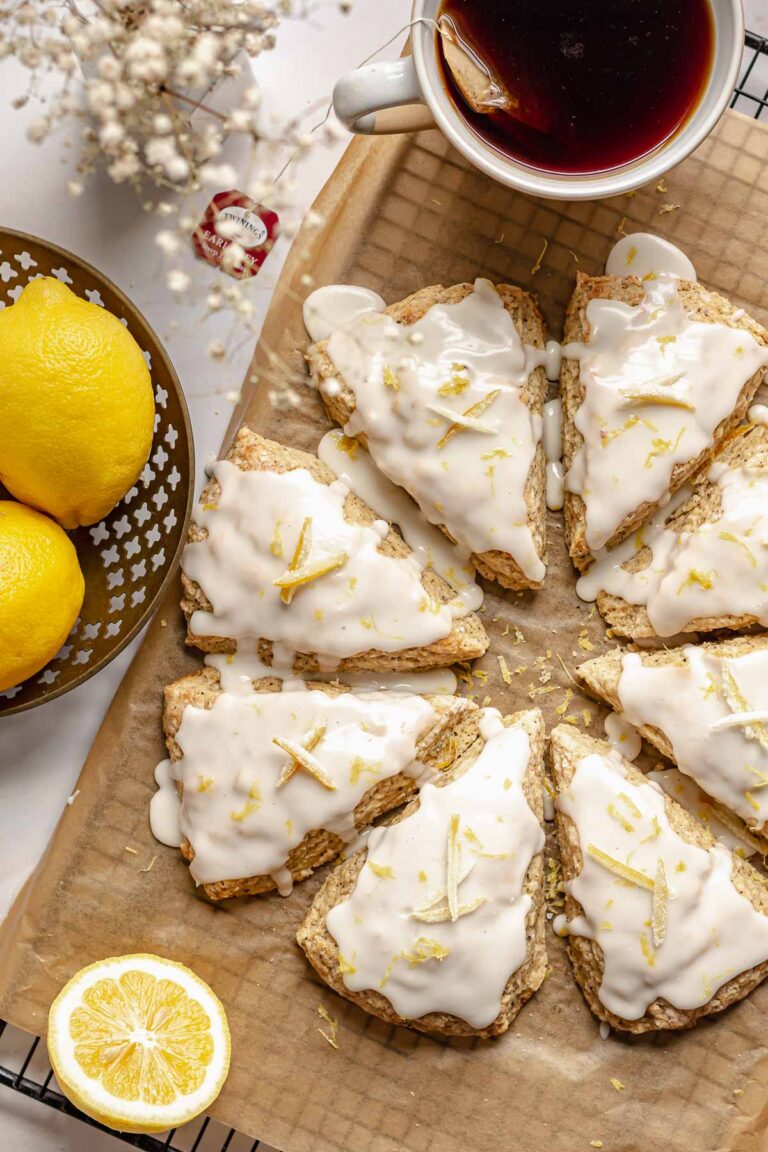 Earl Grey Scones with Lemon Glaze – The Cozy Plum