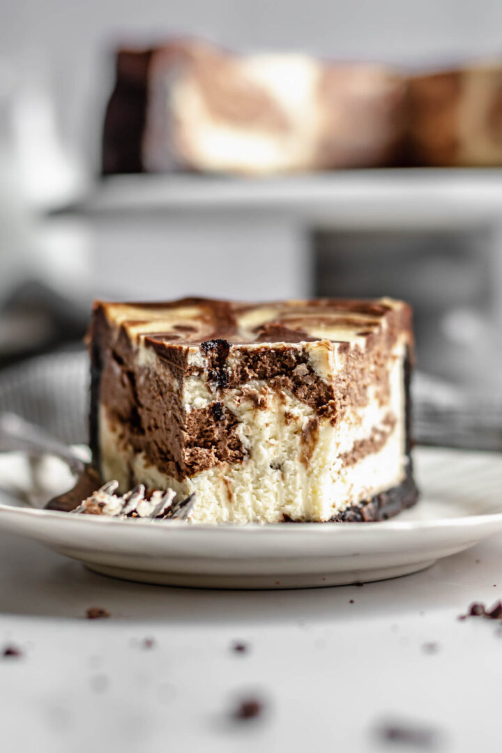 Chocolate Marble Cheesecake – The Cozy Plum