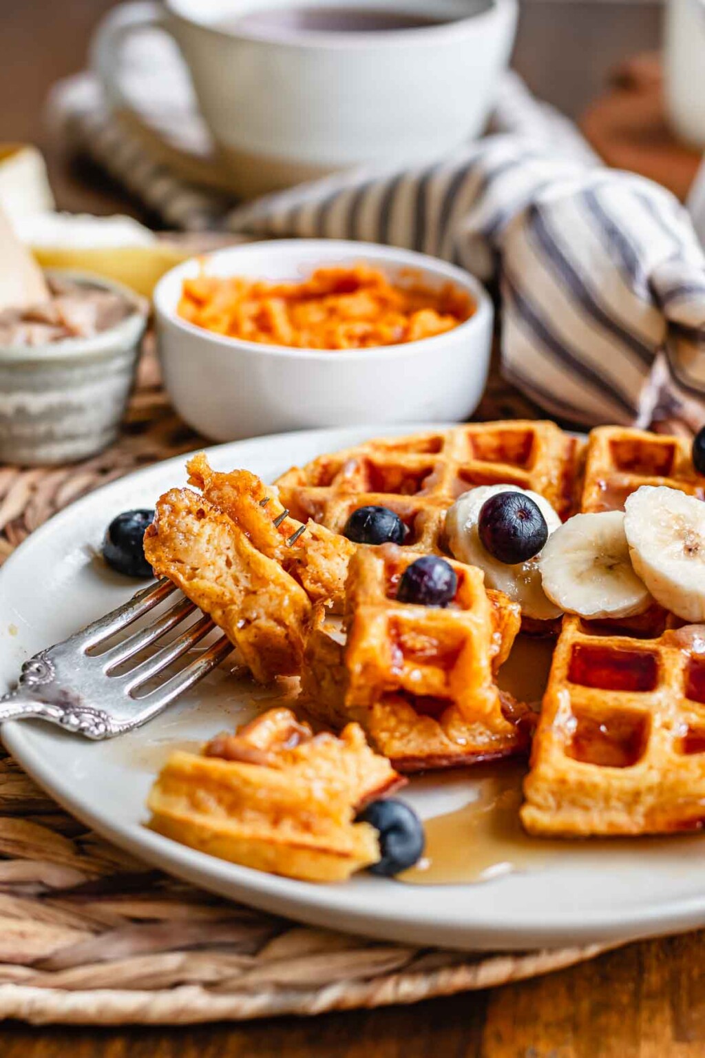 Sweet Potato Belgian Waffles – The Cozy Plum