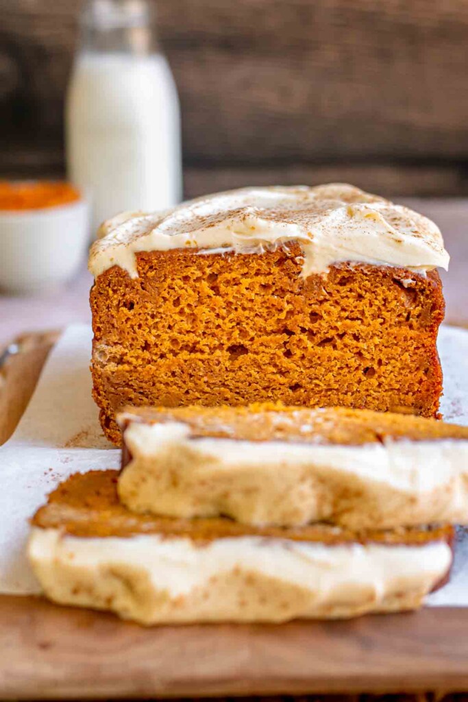 Pumpkin Bread with Cream Cheese Frosting – The Cozy Plum