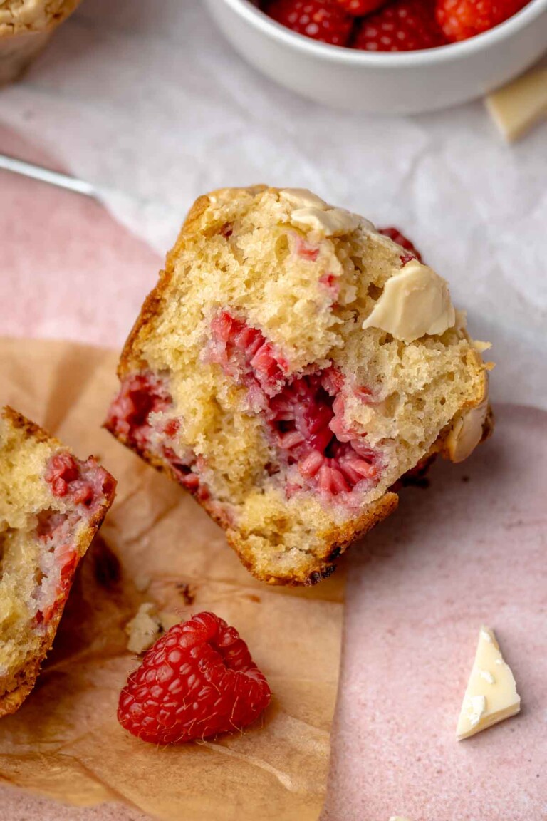 Raspberry White Chocolate Muffins – The Cozy Plum