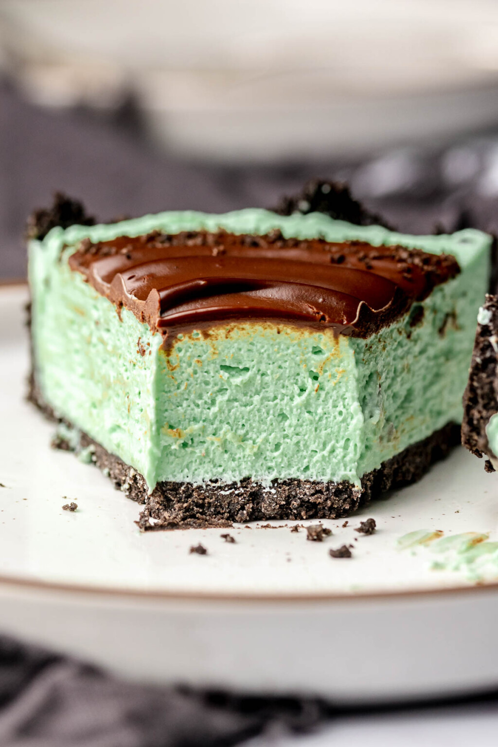No Bake Chocolate Mint Pie with Oreo Crust – The Cozy Plum